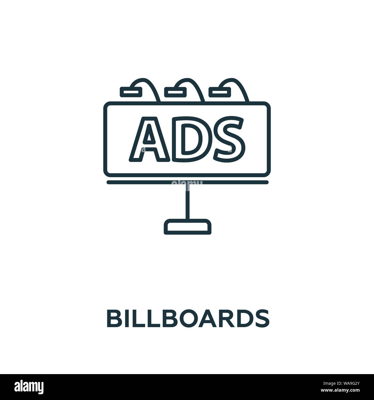 Billboards vector icon symbol. Creative sign from advertising icons ...