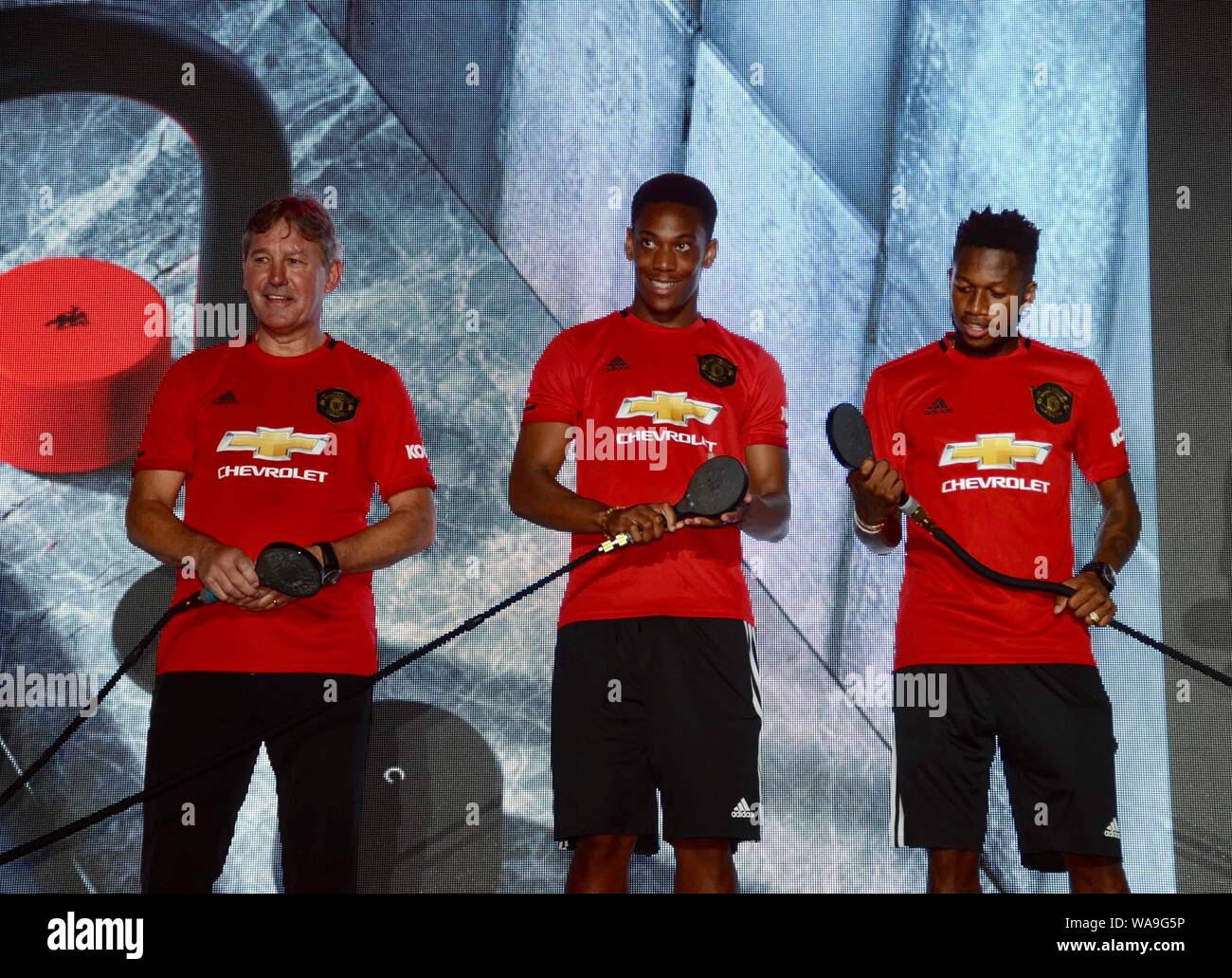 (From left) English football manager Bryan Robson, French football ...