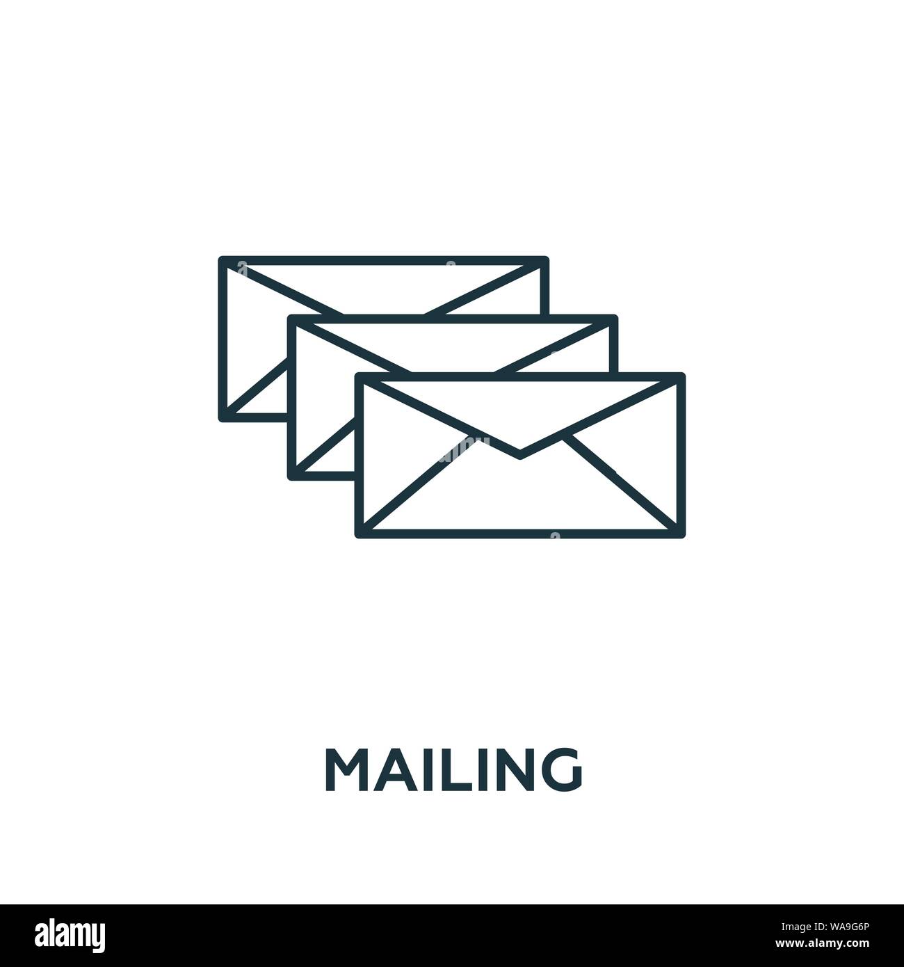 Mailing vector icon symbol. Creative sign from advertising icons ...