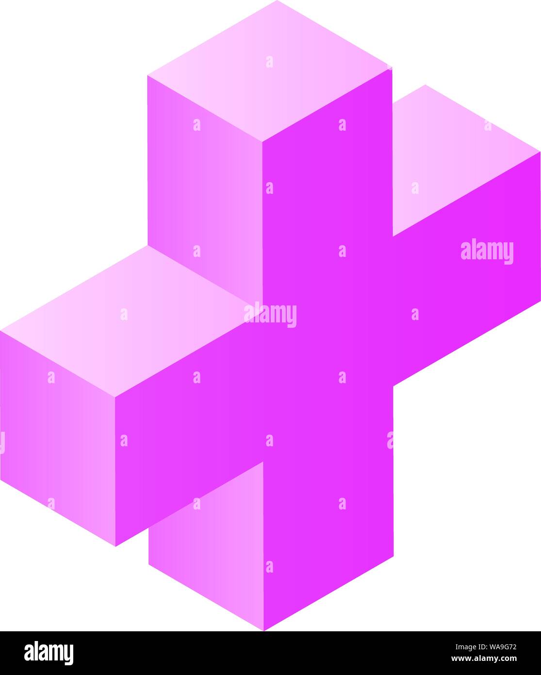 Pink plus sign icon, isometric style Stock Vector Image & Art - Alamy