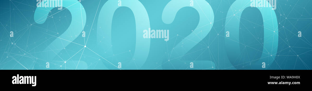 Long layout 2020 and lines connected Stock Photo - Alamy