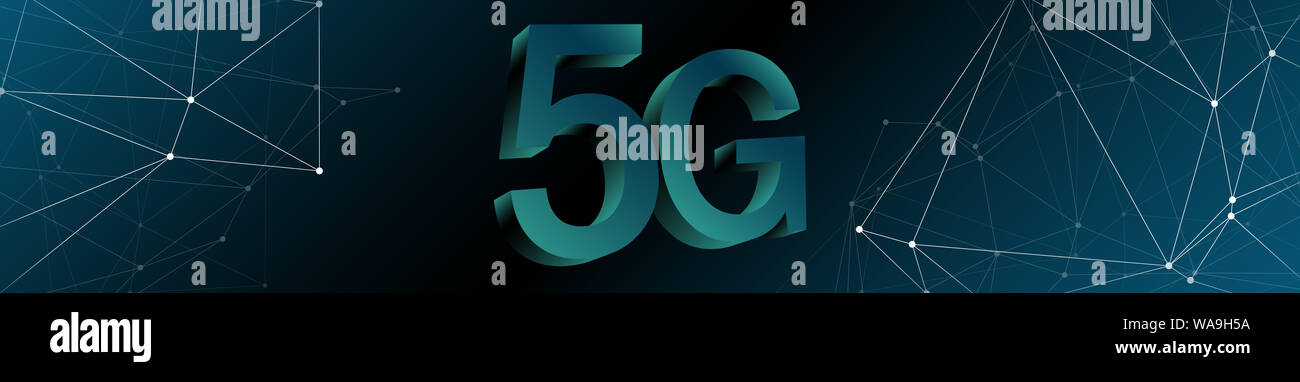 Creative long banner 5g network illustration Stock Photo - Alamy