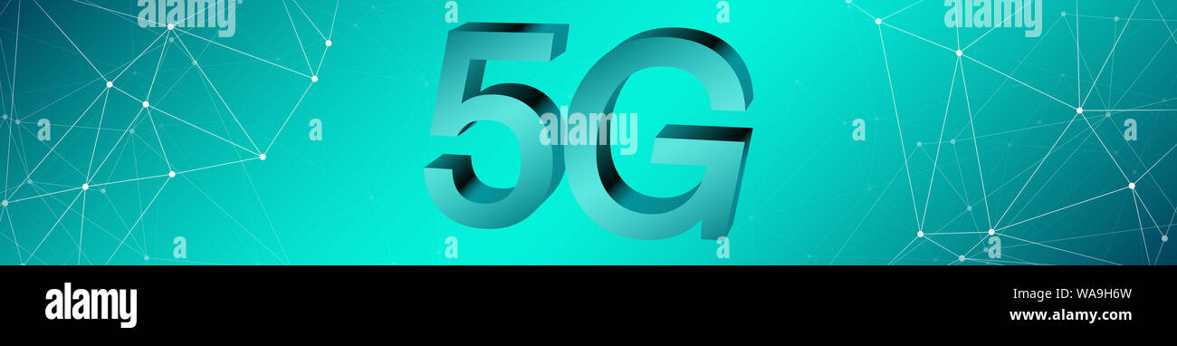 Mobile network 5g wide background and abstract lines connected Stock ...