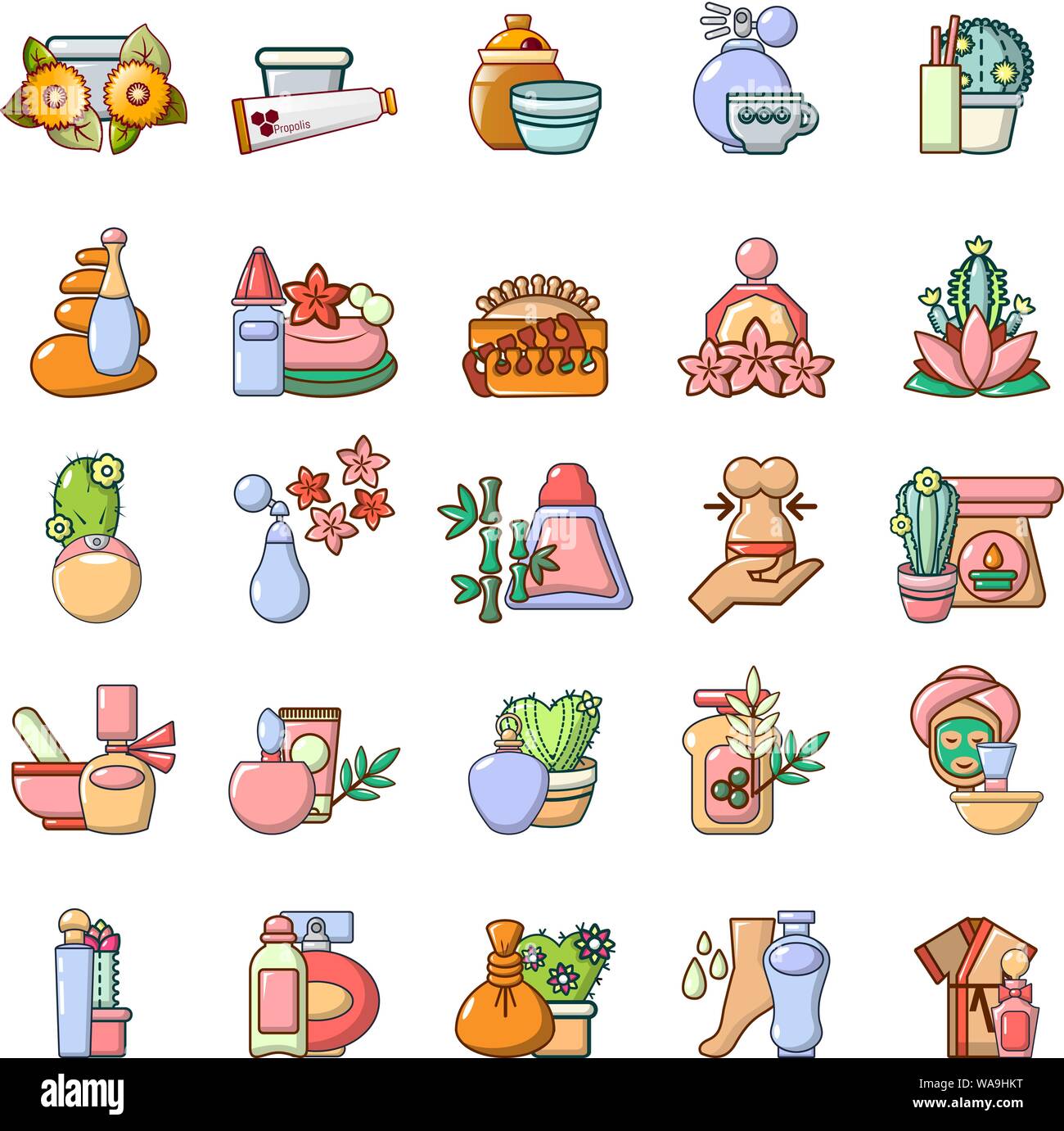 Make up icons set, cartoon style Stock Vector Image & Art - Alamy