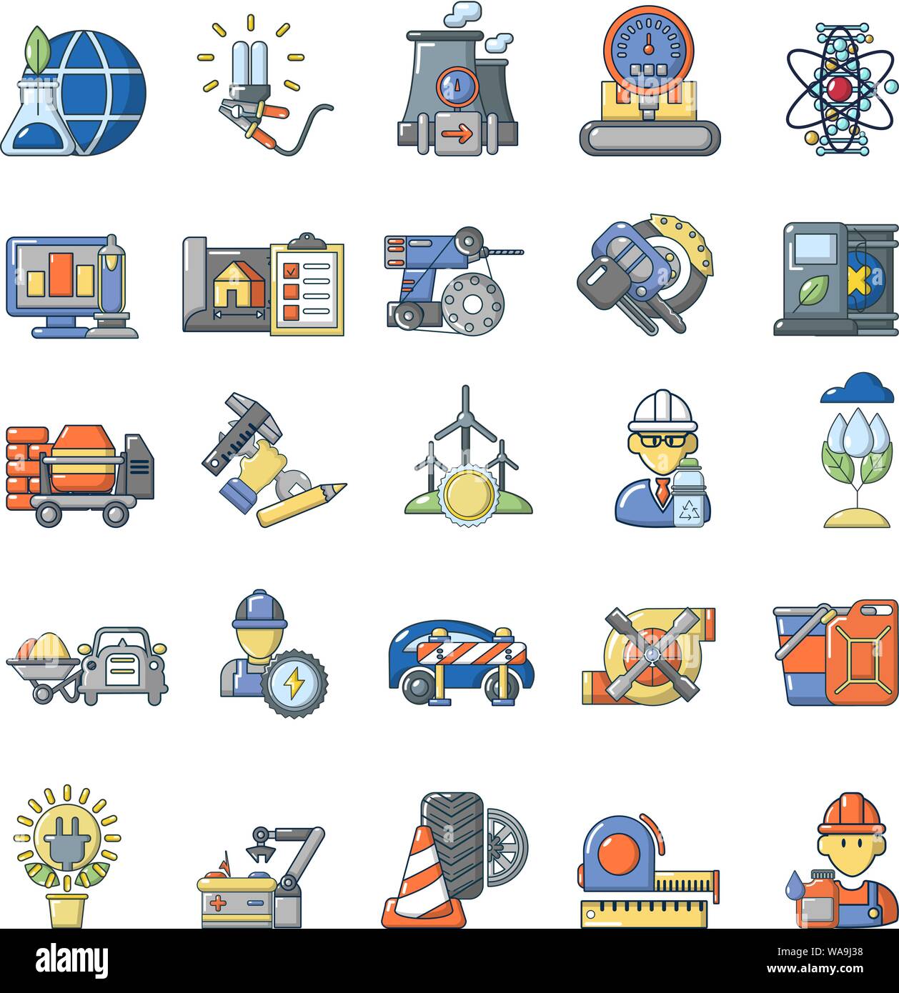Combustible material icons set, cartoon style Stock Vector Image & Art ...