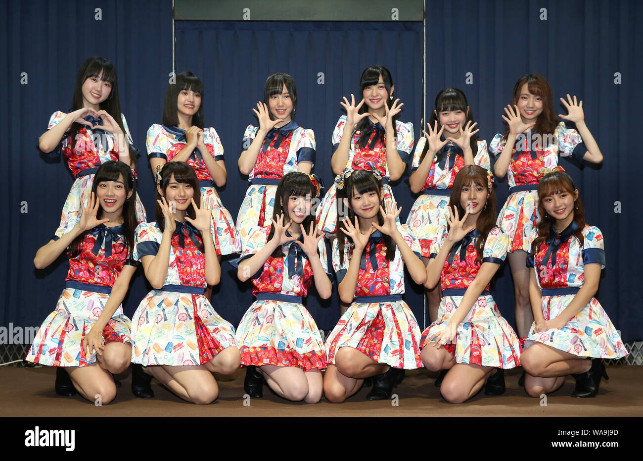 **TAIWAN OUT**Members of Taiwanese idol girl group AKB48 Team TP, the fourth international ...