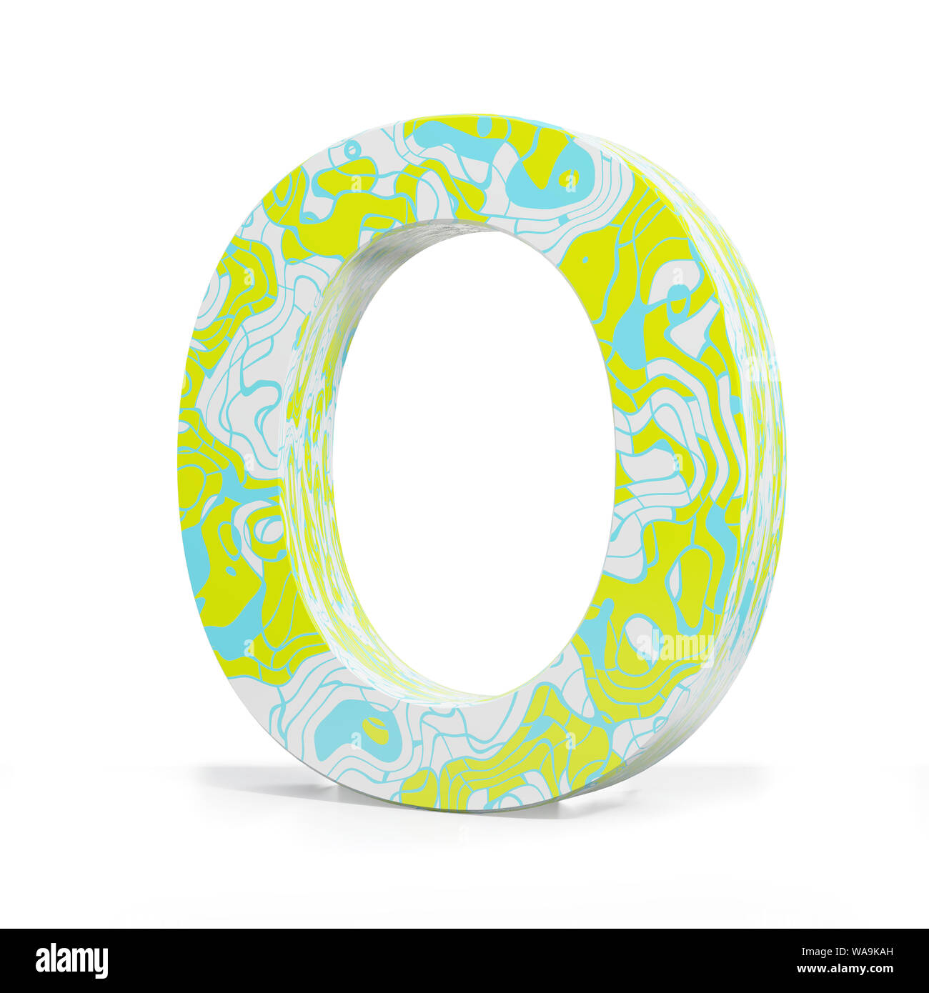 3D rendering letter O on white background. Signs and symbols. Colorful ...