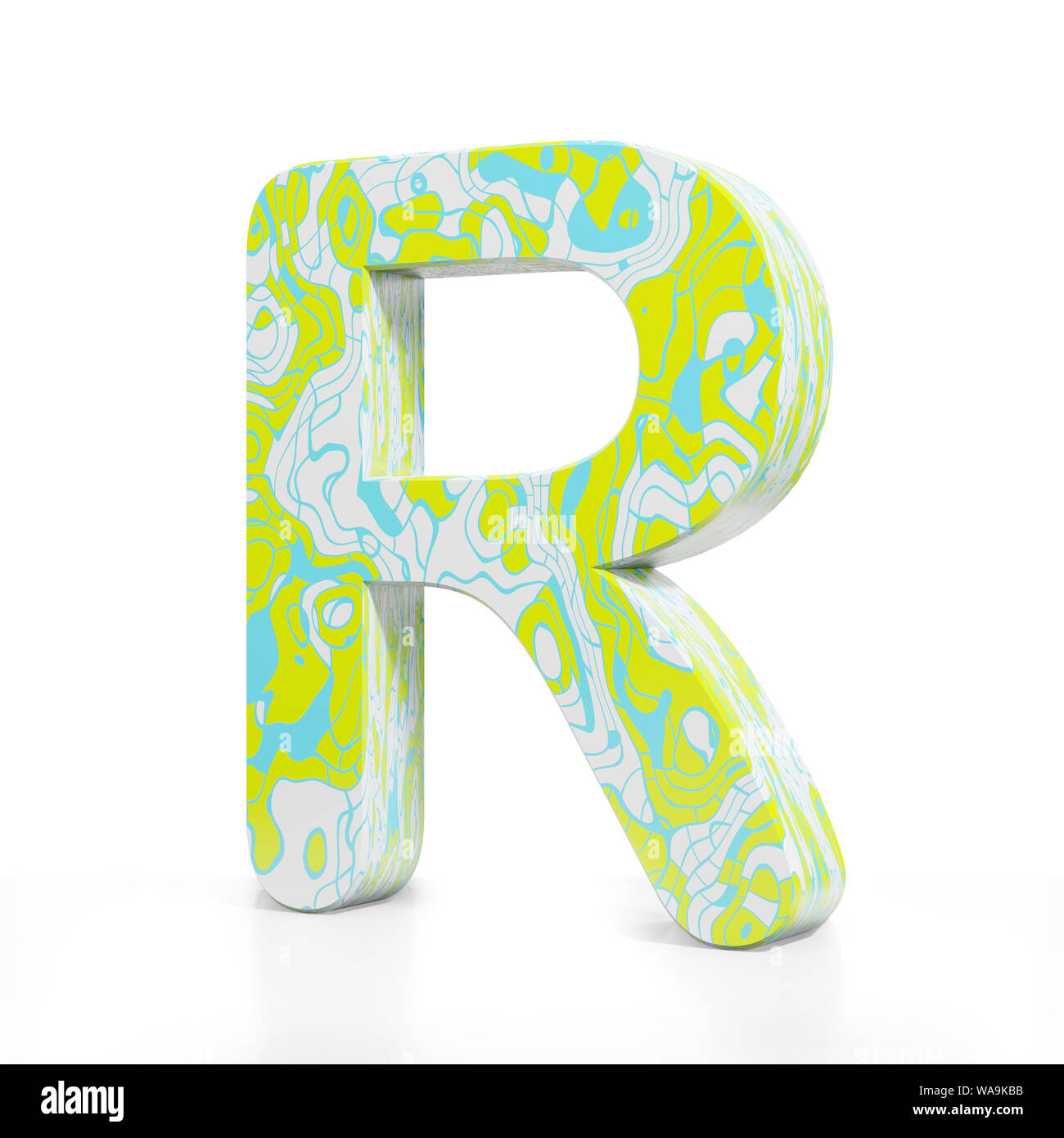 3D rendering letter R on white background. Signs and symbols. Colorful ...