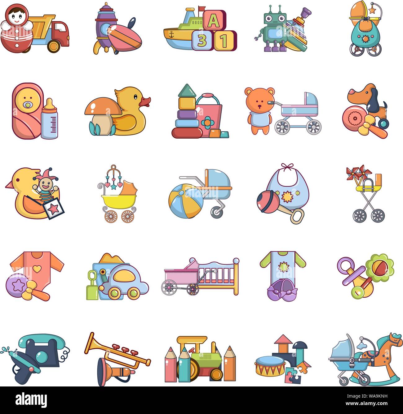 Play area icons set, cartoon style Stock Vector Image & Art - Alamy