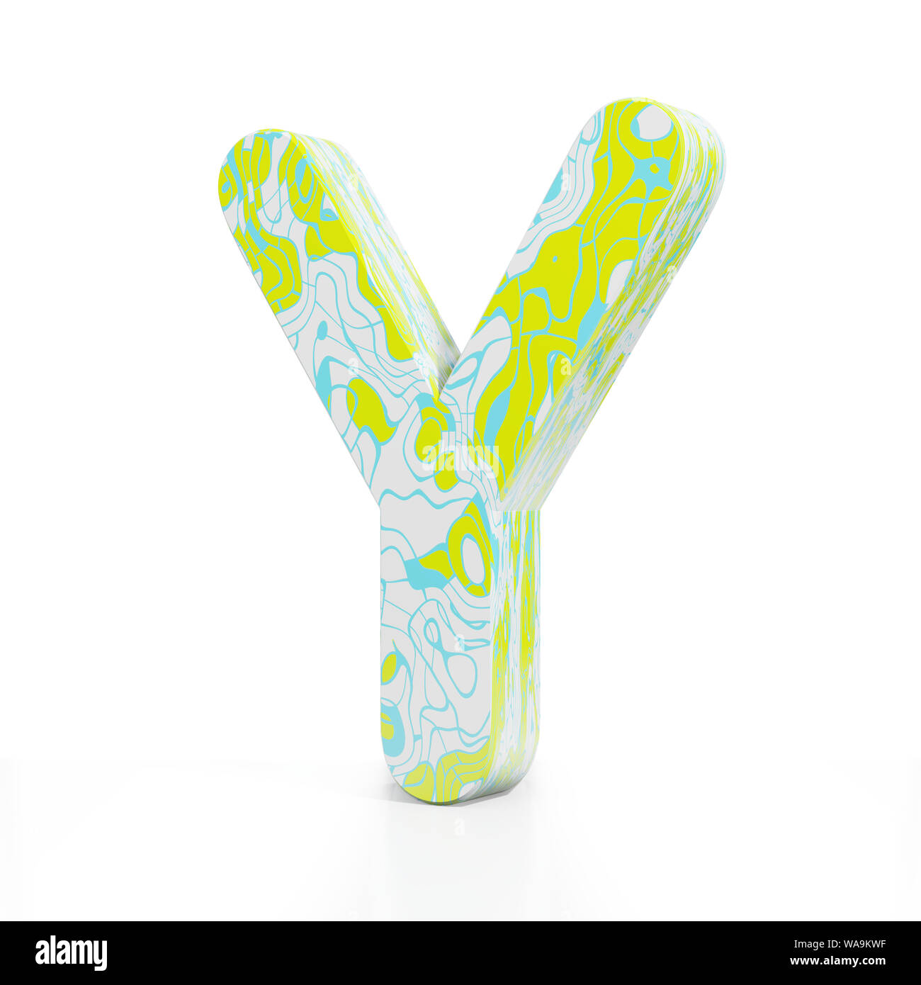 3D rendering letter Y on white background. Signs and symbols. Colorful ...