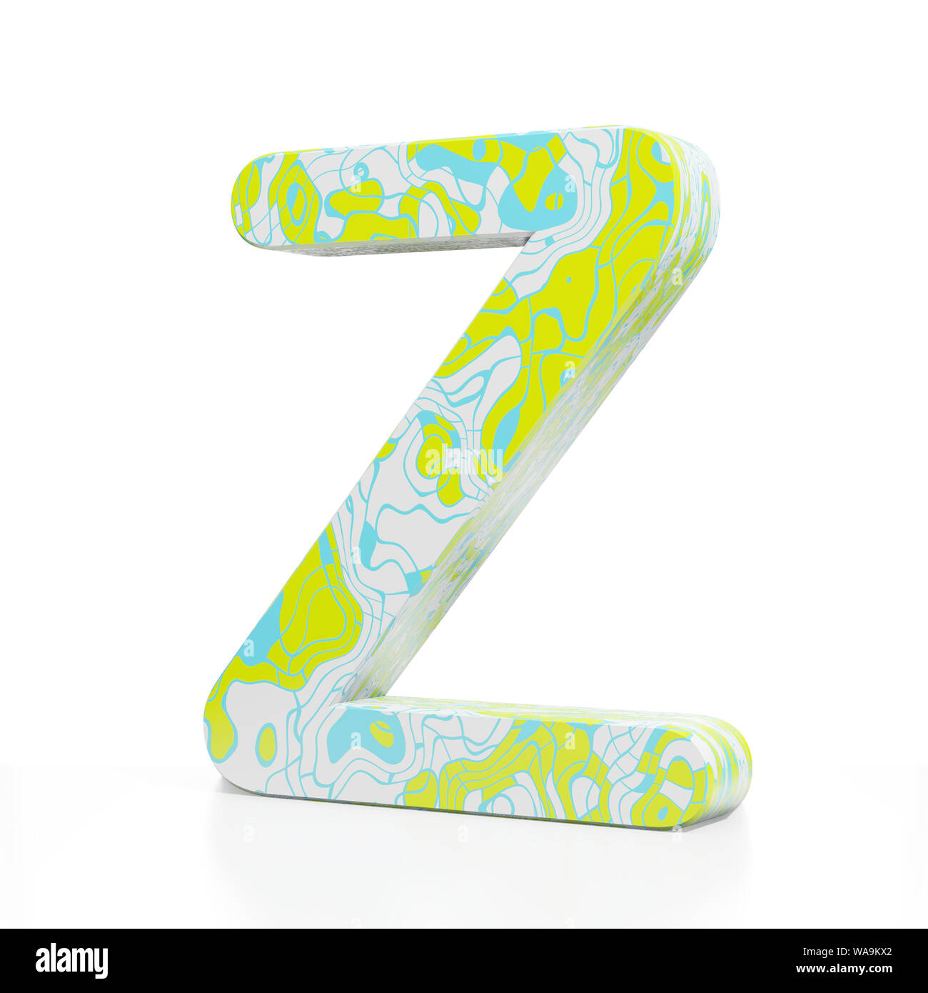 3D rendering letter Z on white background. Signs and symbols. Colorful ...