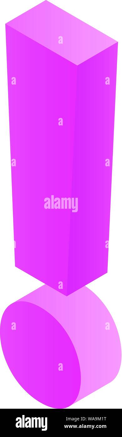 Pink exclamation sign icon, isometric style Stock Vector Image & Art ...