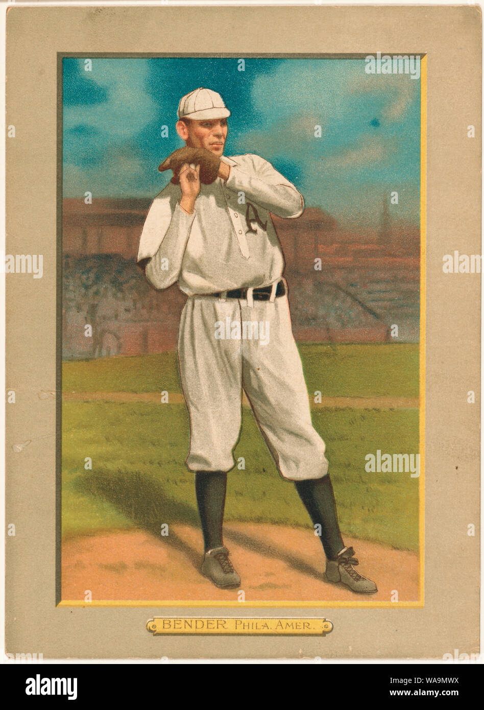 Chief Bender, Philadelphia Athletics, baseball card portrait Stock Photo - Alamy