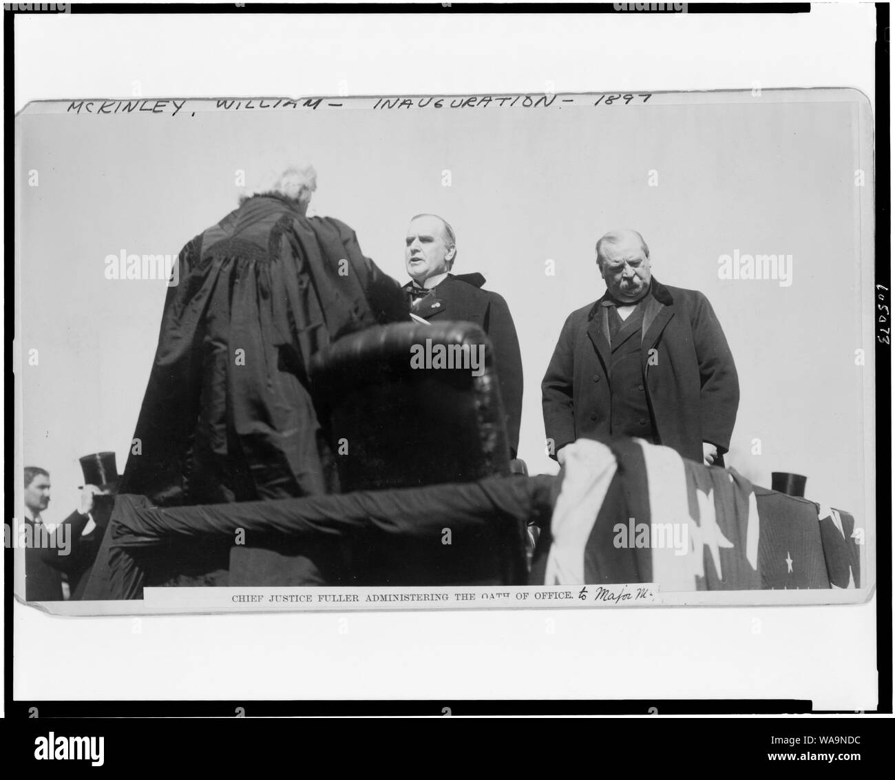 Chief Justice Fuller administering the oath of office to Major M[cKinley] Stock Photo - Alamy