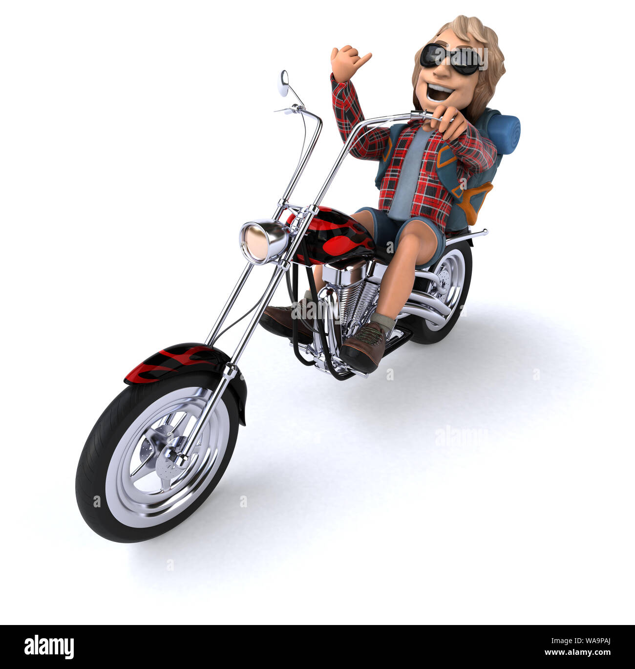 Man solo traveling backpacker - 3D Illustration Stock Photo - Alamy