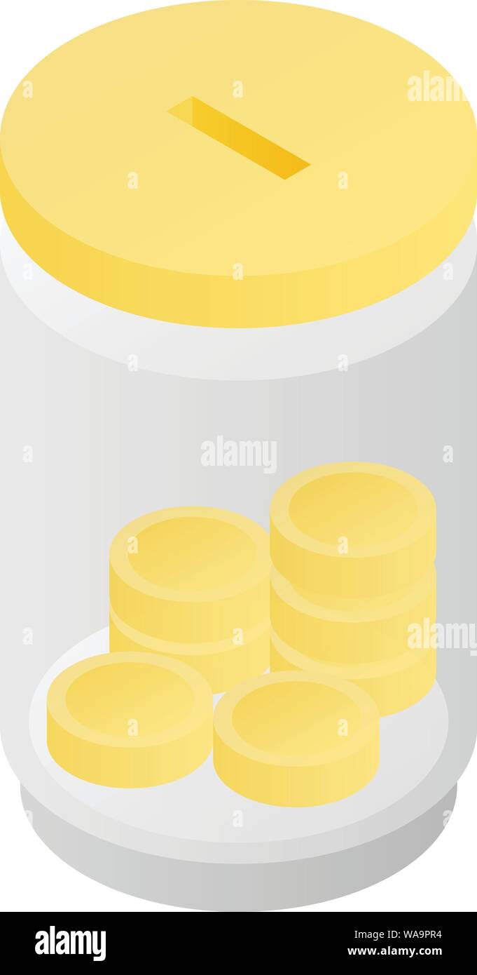 Coins jar icon, isometric style Stock Vector Image & Art - Alamy