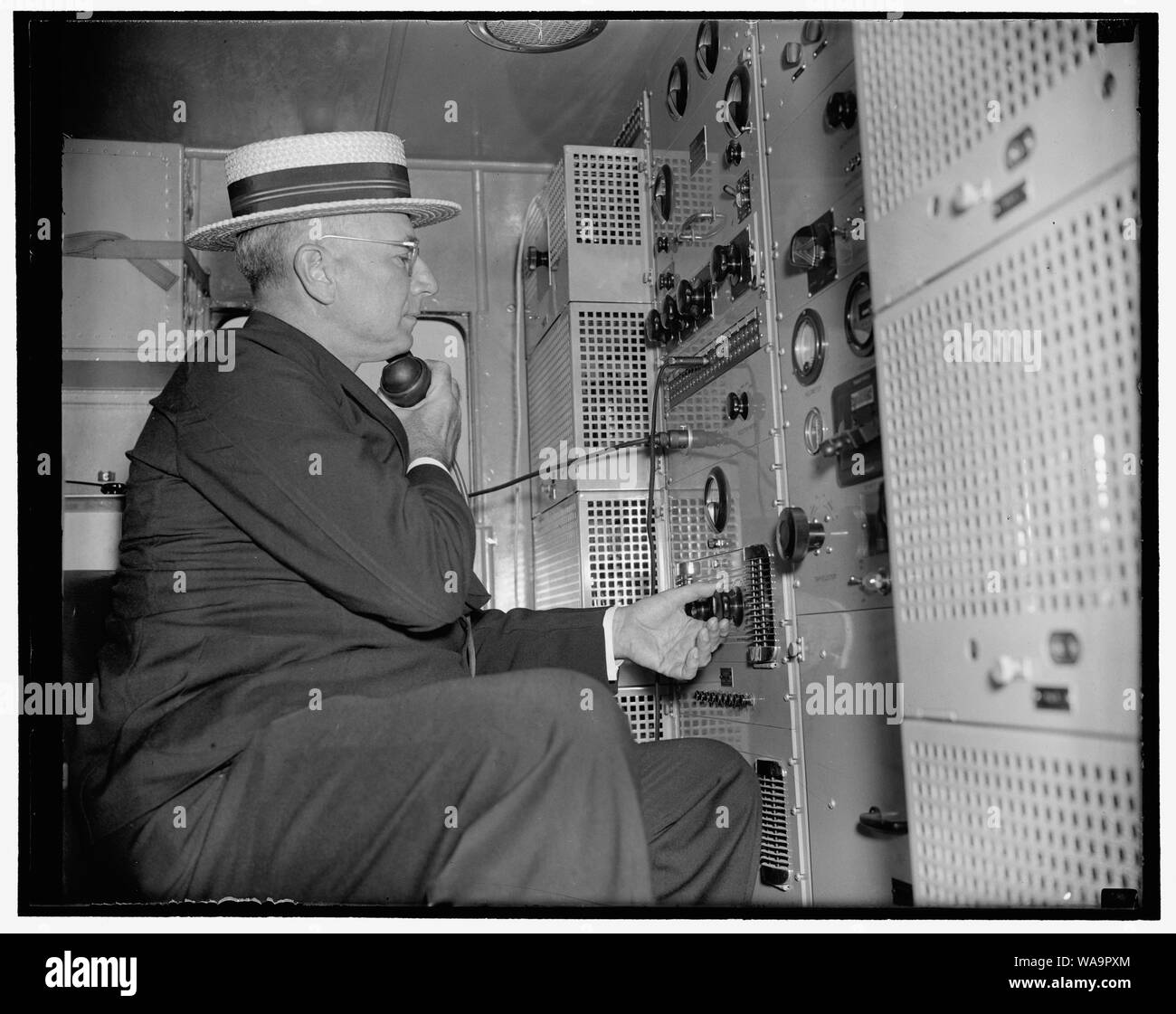 Chief of Signal Corp. tests new public address system. Washington, D.C ...