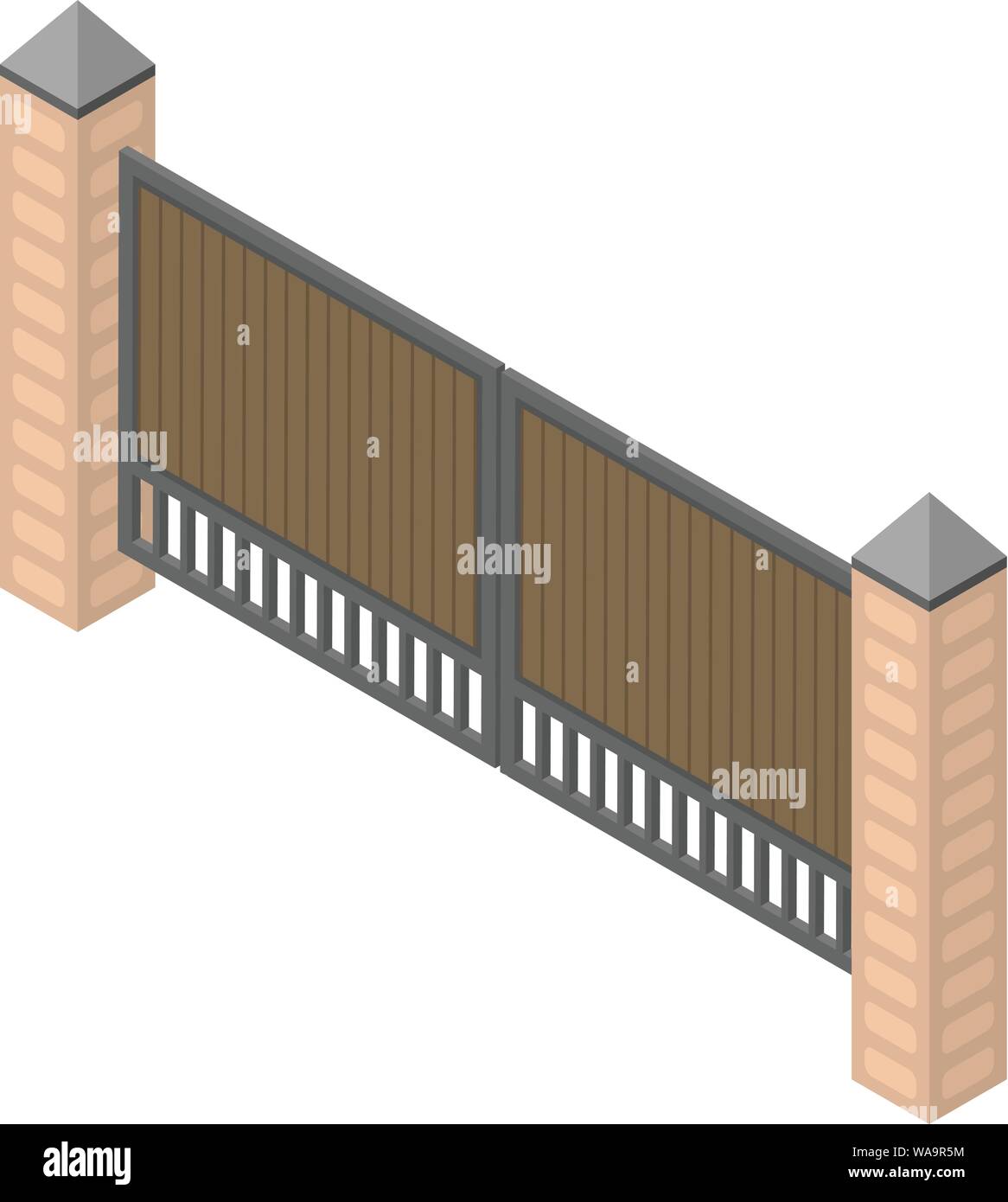 Wood metal gates icon, isometric style Stock Vector Image & Art - Alamy