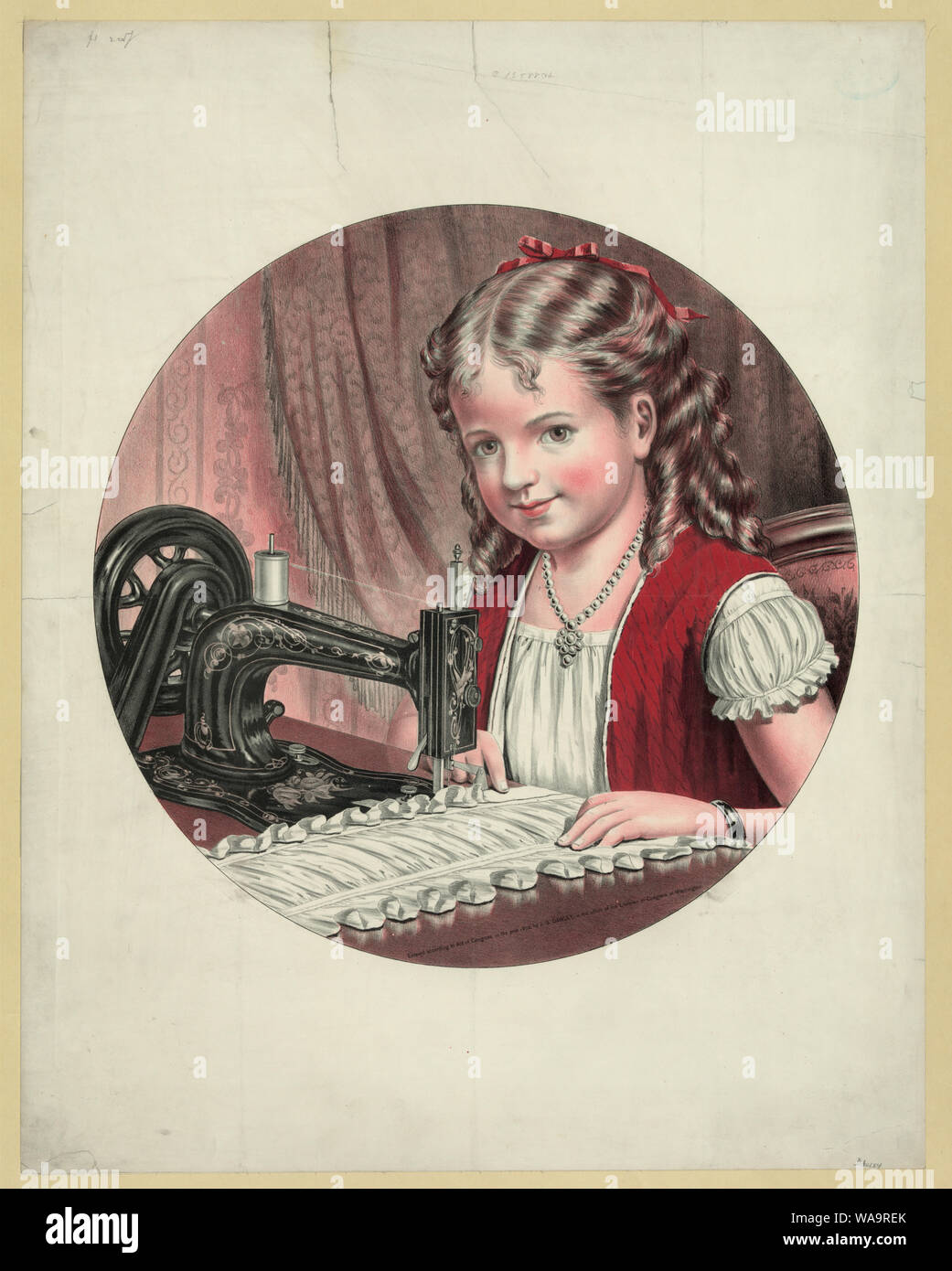 Child at sewing machine Stock Photo - Alamy