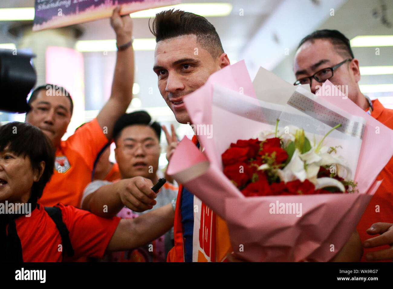 Brazilian football player Moises Lima Magalhaes, simply known as Moises ...