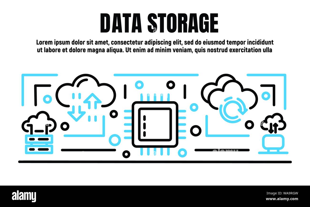 Data storage banner, outline style Stock Vector Image & Art - Alamy