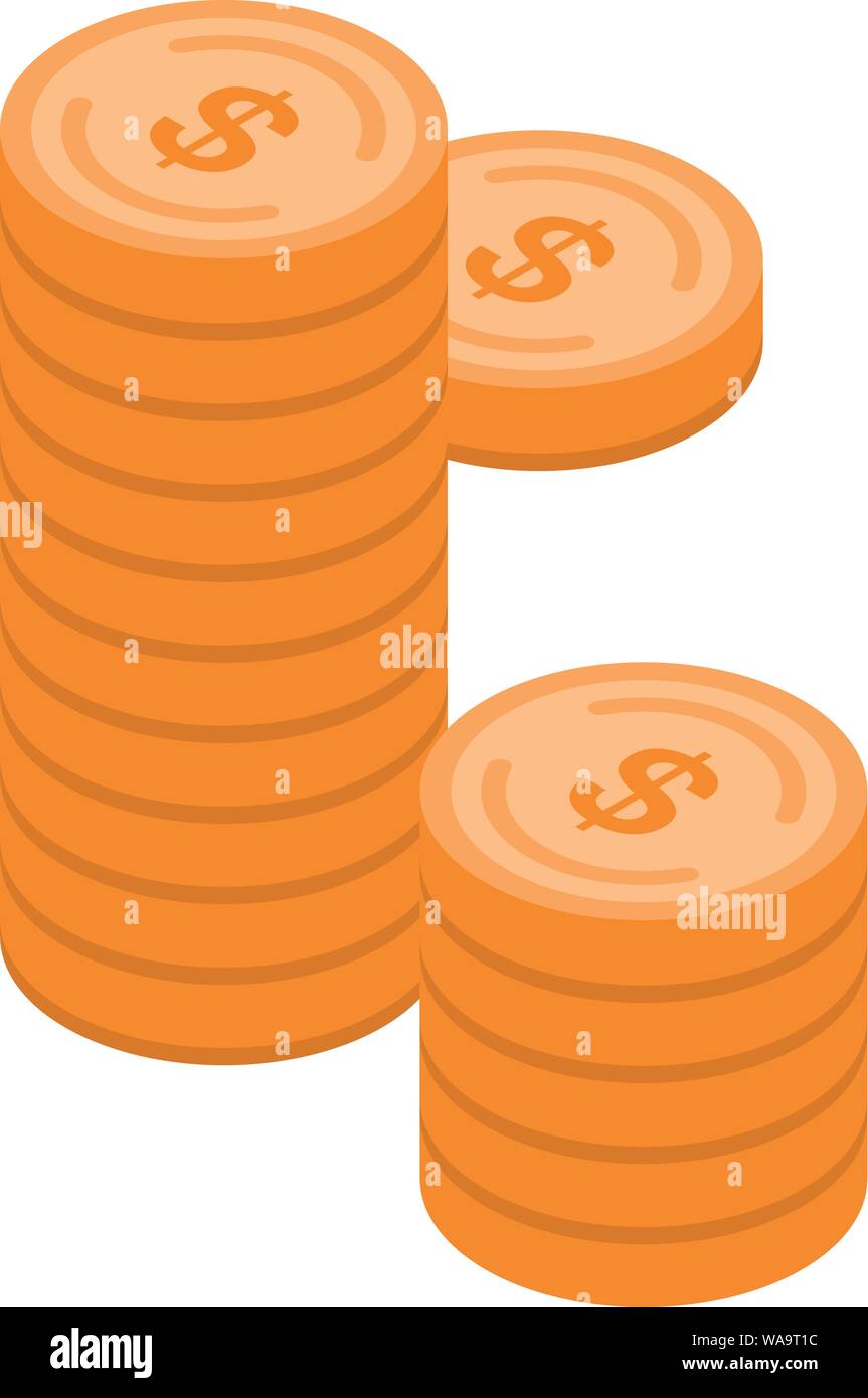 Dollar coin stack icon, isometric style Stock Vector Image & Art - Alamy