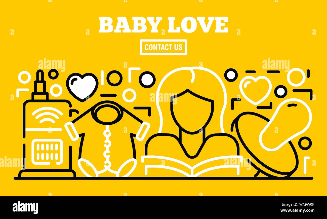 Baby love banner, outline style Stock Vector Image & Art - Alamy