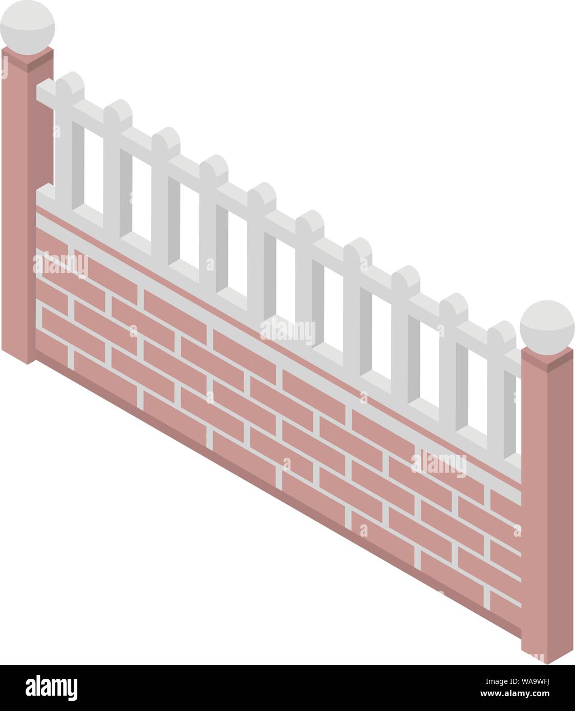 Brick fence icon, isometric style Stock Vector Image & Art - Alamy