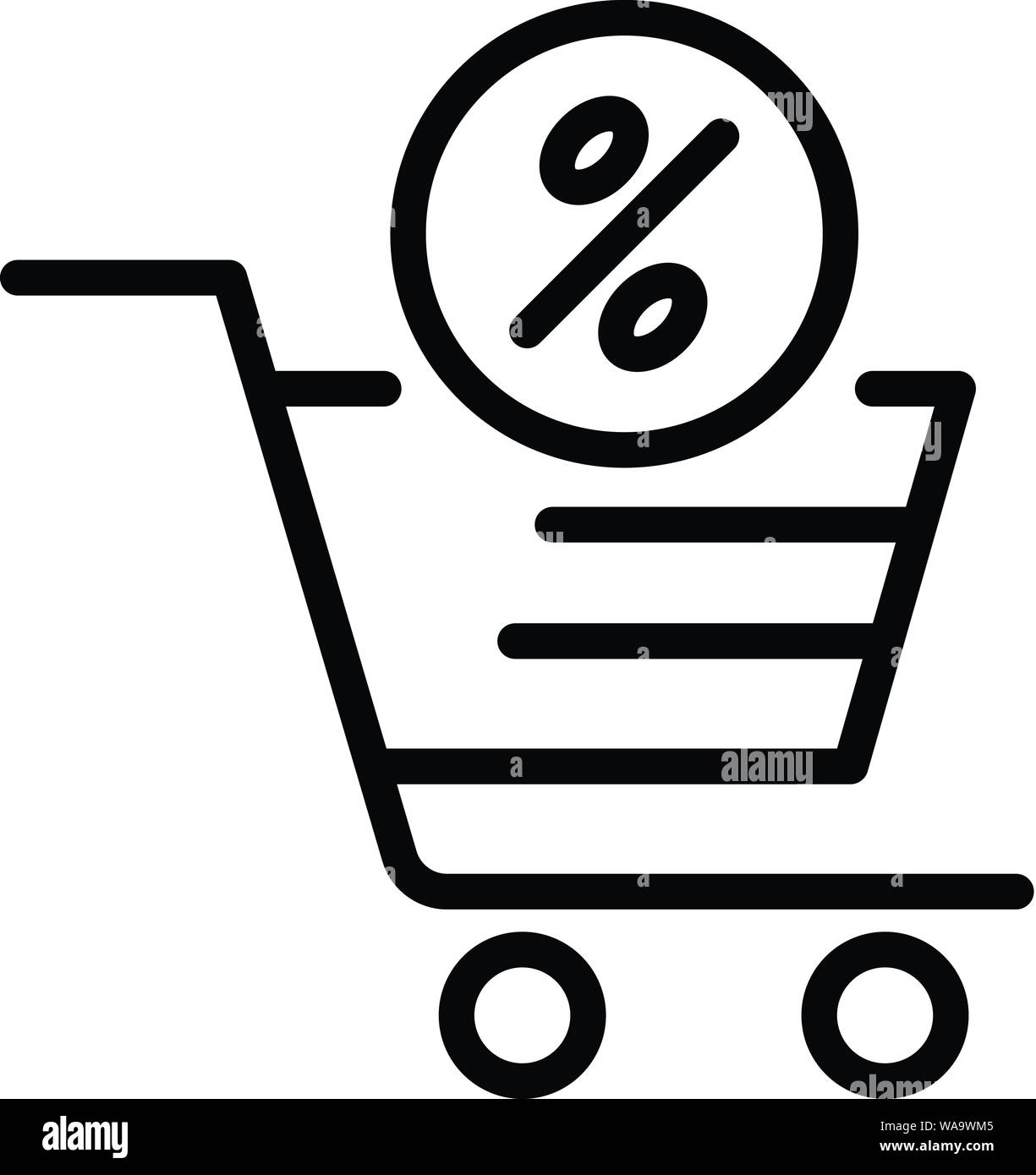 Percent shop cart icon, outline style Stock Vector Image & Art - Alamy