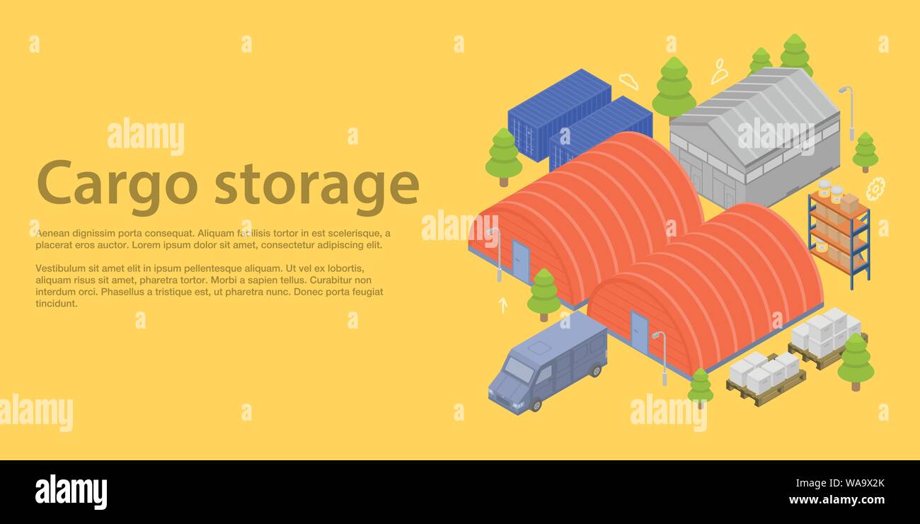 Cargo storage concept banner, isometric style Stock Vector Image & Art ...