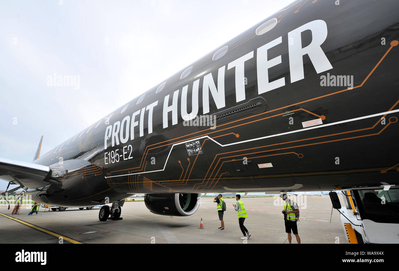 The Embraer's E195-E2 Profit Hunter aircraft is landed at the Xiamen ...