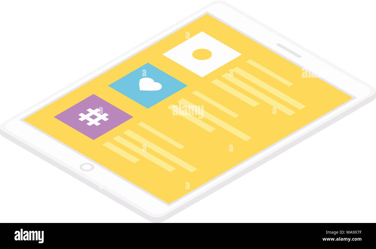 Modern tablet icon, isometric style Stock Vector Image & Art - Alamy