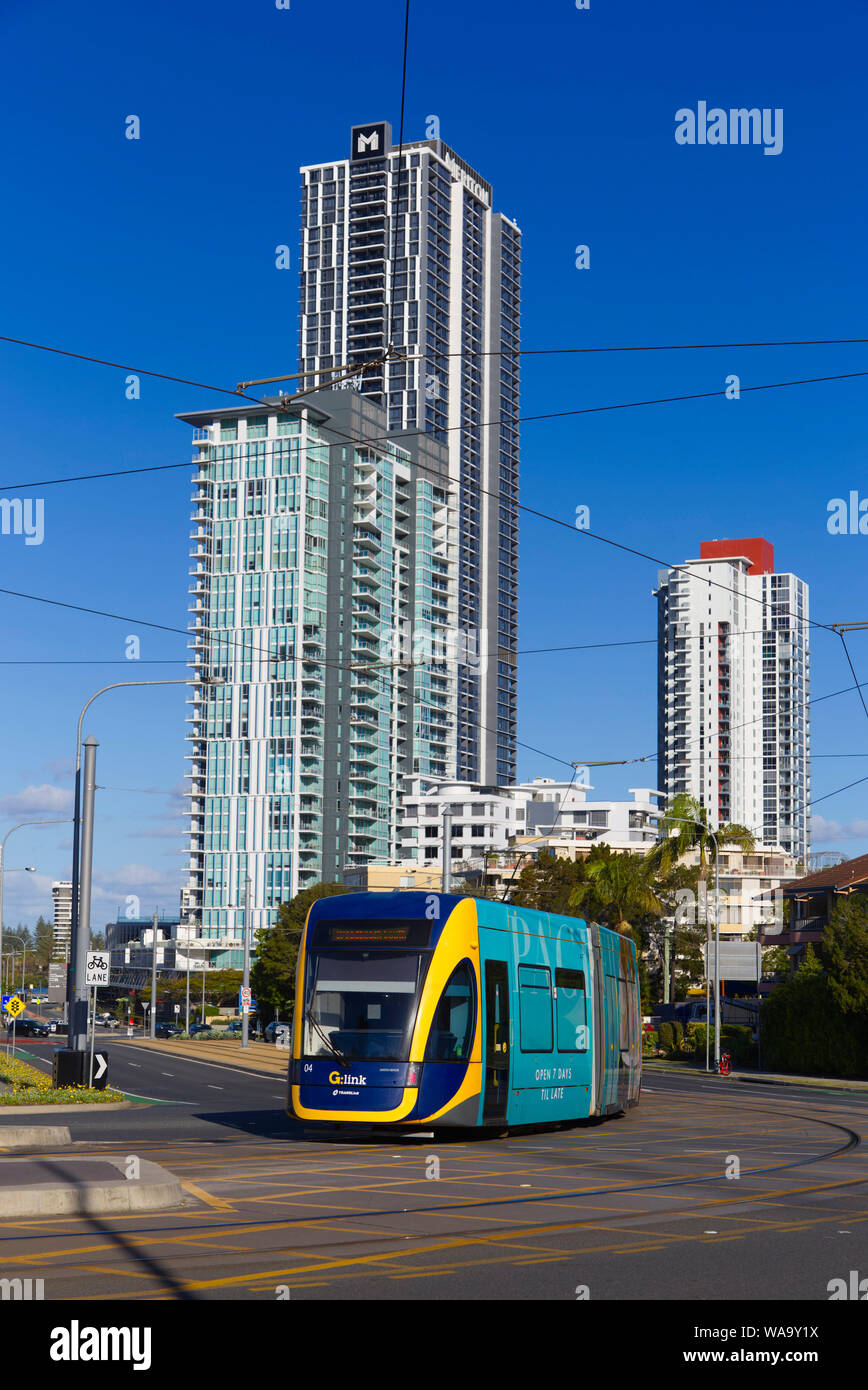 Q Link Tram - Light Rail passing through Southport Queensland Australia ...