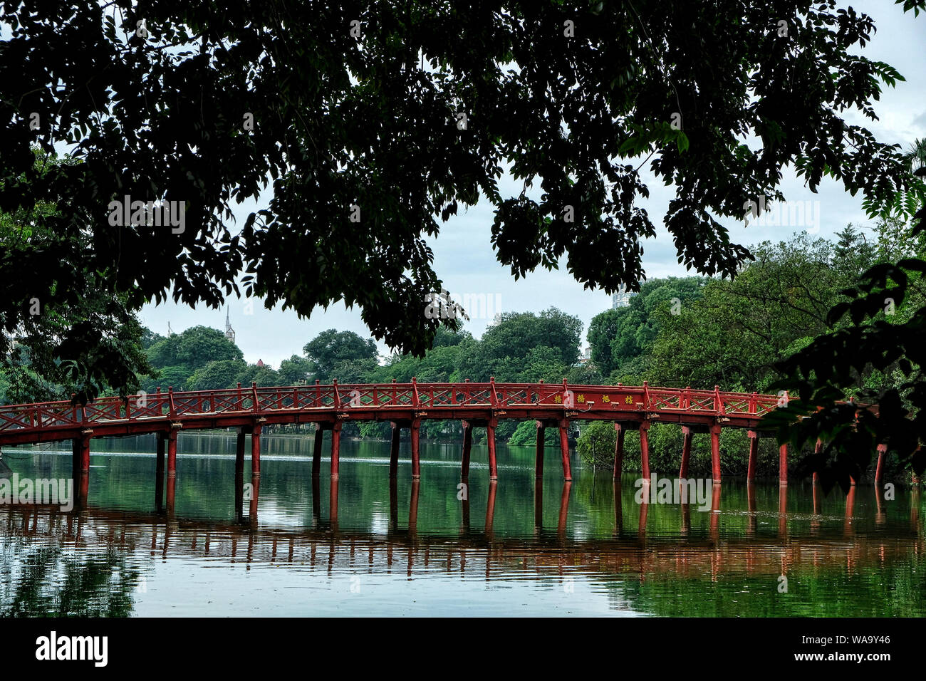 Huc Bridge in the Ngoc Son Temple, Hanoi, Vietnam Stock Photo - Alamy