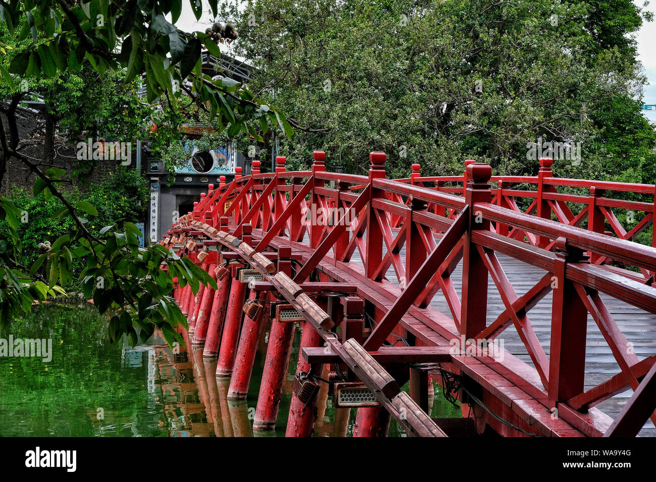 Huc Bridge in the Ngoc Son Temple, Hanoi, Vietnam Stock Photo - Alamy