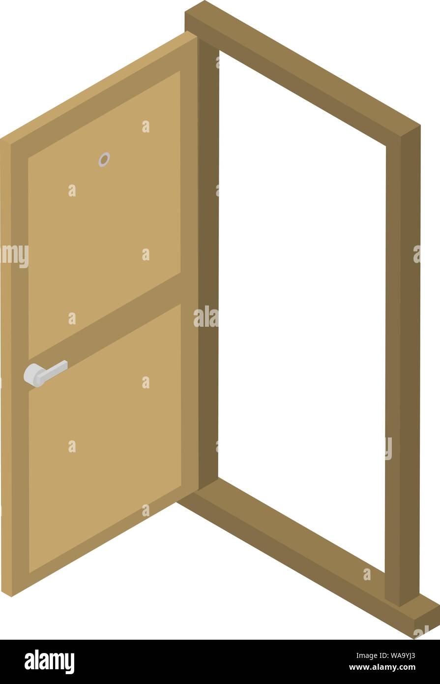 Open wood door icon, isometric style Stock Vector Image & Art - Alamy