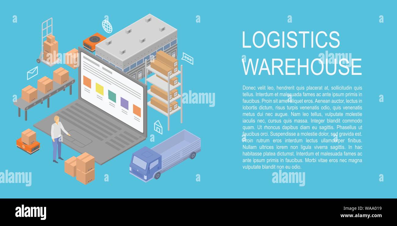 Logistics warehouse concept banner, isometric style Stock Vector Image ...