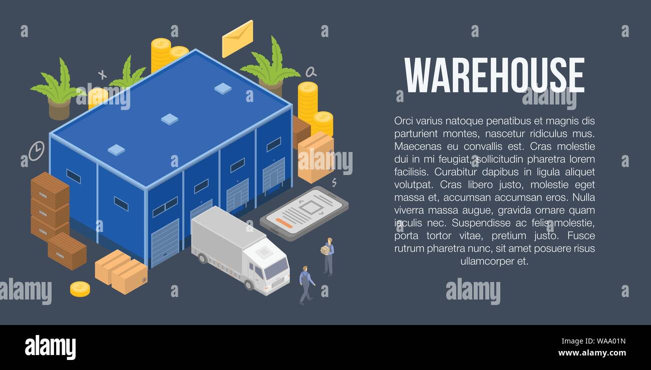 Warehouse concept banner, isometric style Stock Vector Image & Art - Alamy