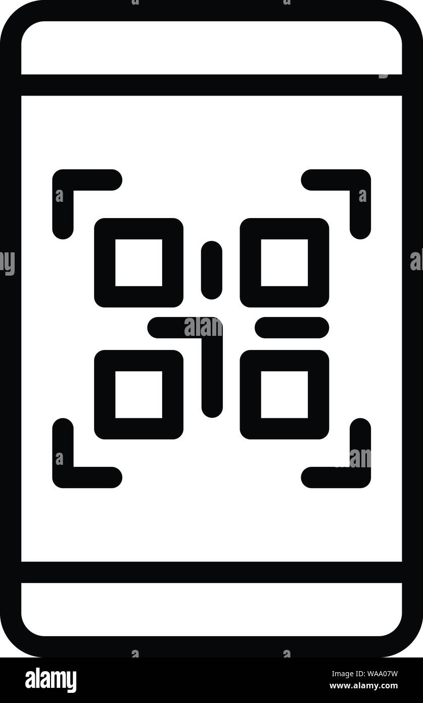 Phone Scan Qr Price Code Icon Outline Style Stock Vector Image And Art
