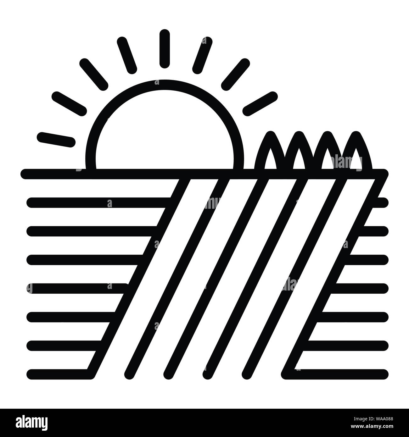 Farm field icon, outline style Stock Vector Image & Art - Alamy