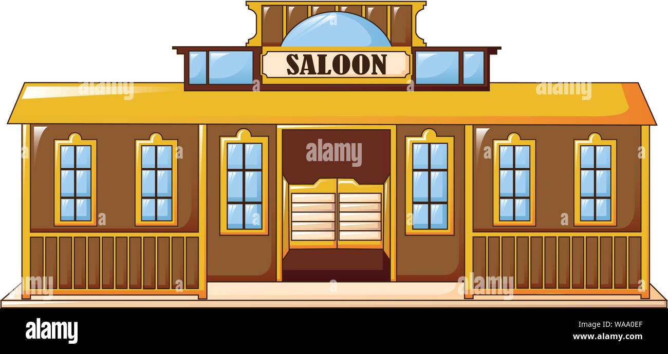 Saloon building icon, cartoon style Stock Vector Image & Art - Alamy