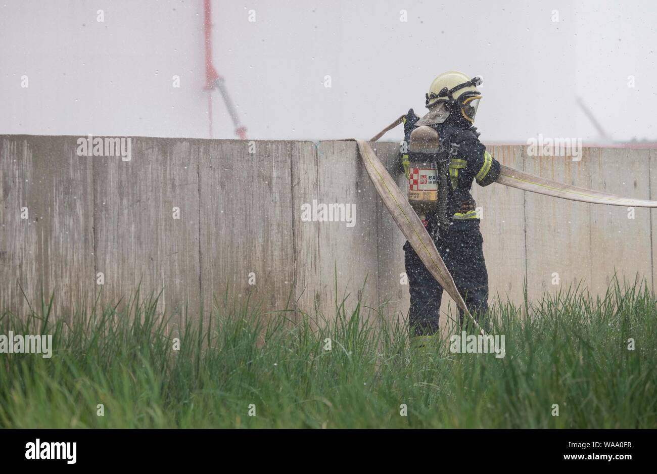Chinese firefighters take part in the first fire drill at the Beijing ...