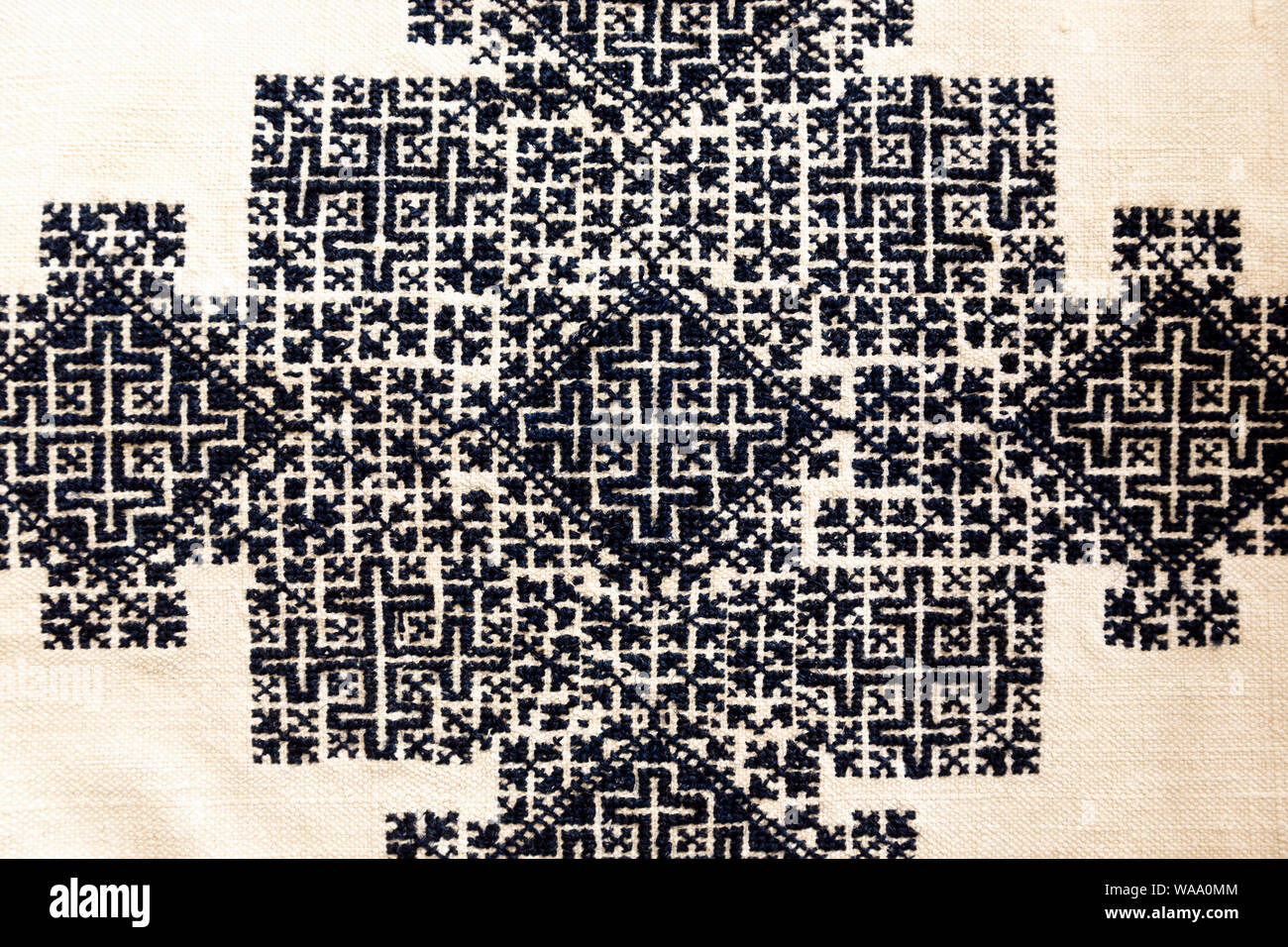 Embroidery traditional of Republic of Serbian folklore Stock Photo - Alamy