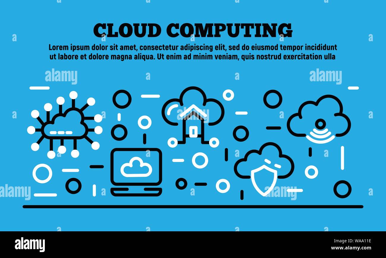 Cloud computing banner, outline style Stock Vector Image & Art - Alamy