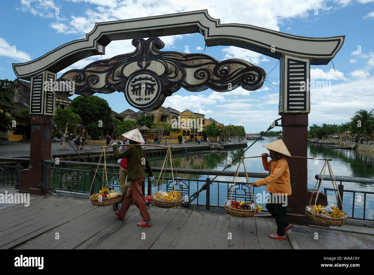 Hoi An, Vietnam - August 17: Bridge across to the Thu Bon River with ...