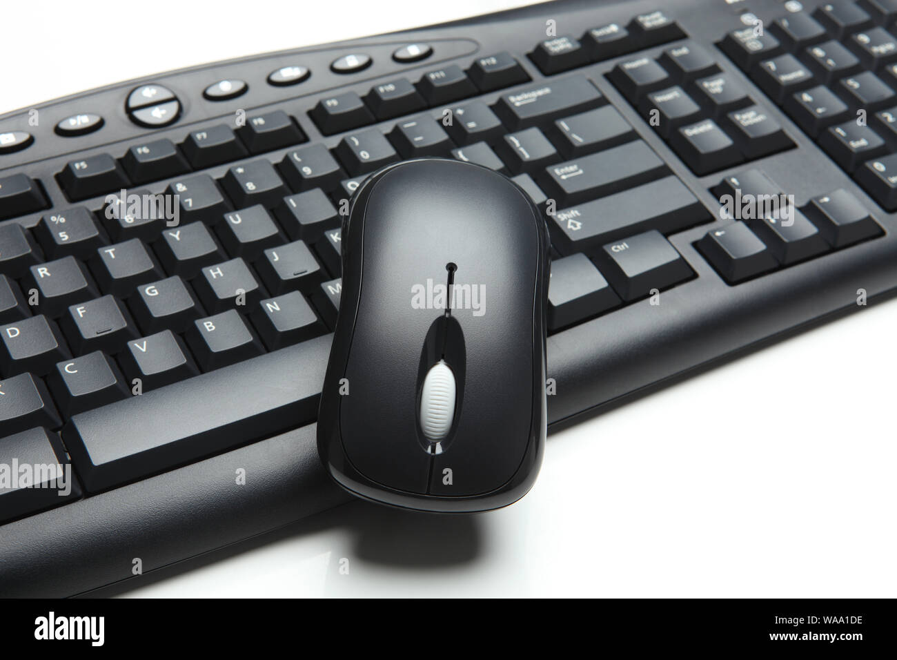 Close up of a computer keyboard with mouse Stock Photo - Alamy