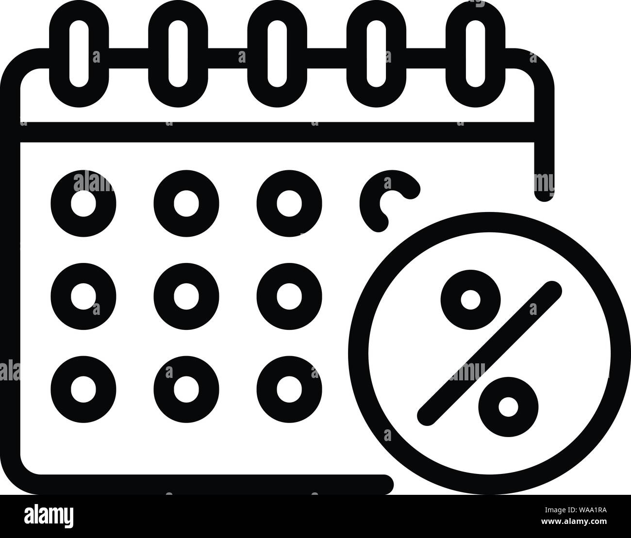 Calendar lease payment date icon, outline style Stock Vector Image ...