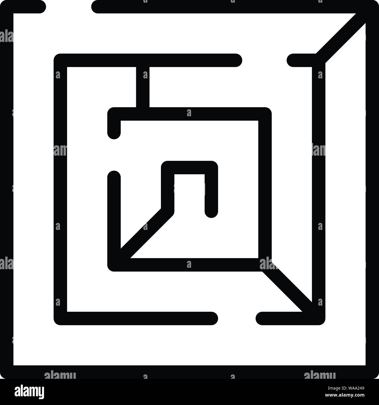 Square labyrint icon, outline style Stock Vector Image & Art - Alamy