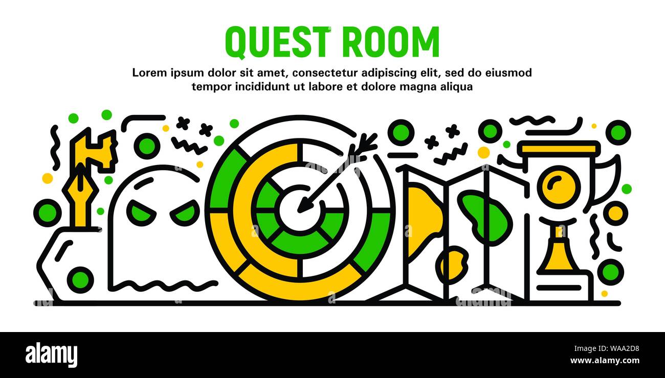 Quest room banner, outline style Stock Vector Image & Art - Alamy
