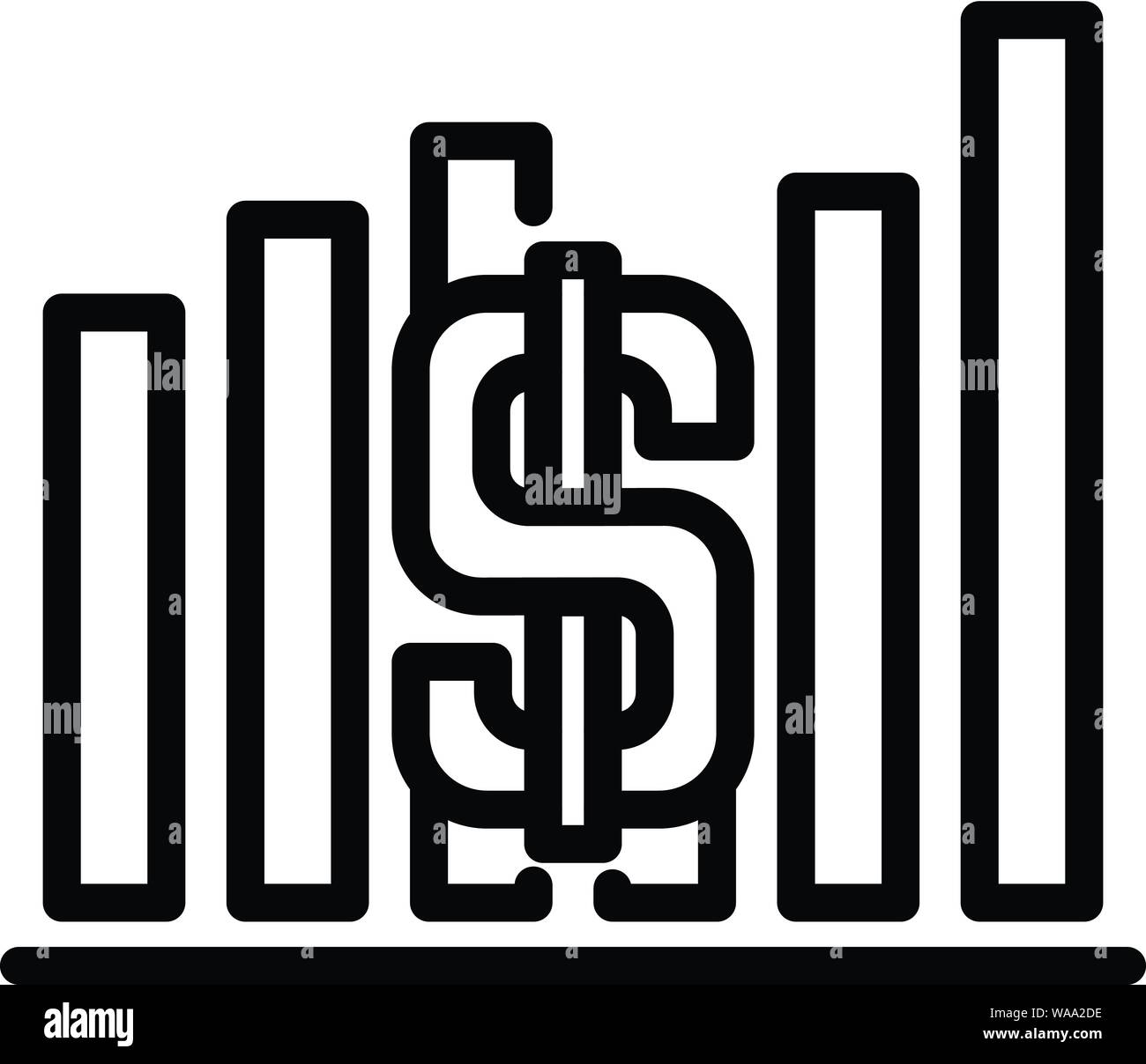 Dollar graph icon, outline style Stock Vector Image & Art - Alamy